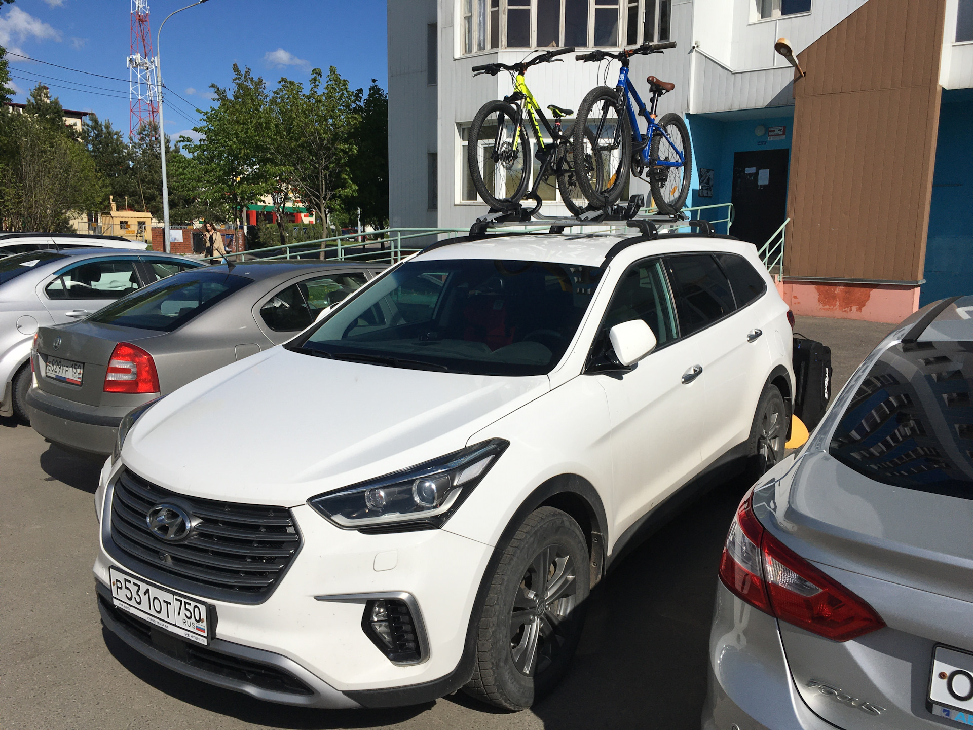 Велокрепления на крышу — первый опыт — Hyundai Grand Santa Fe, 2,2 л ...