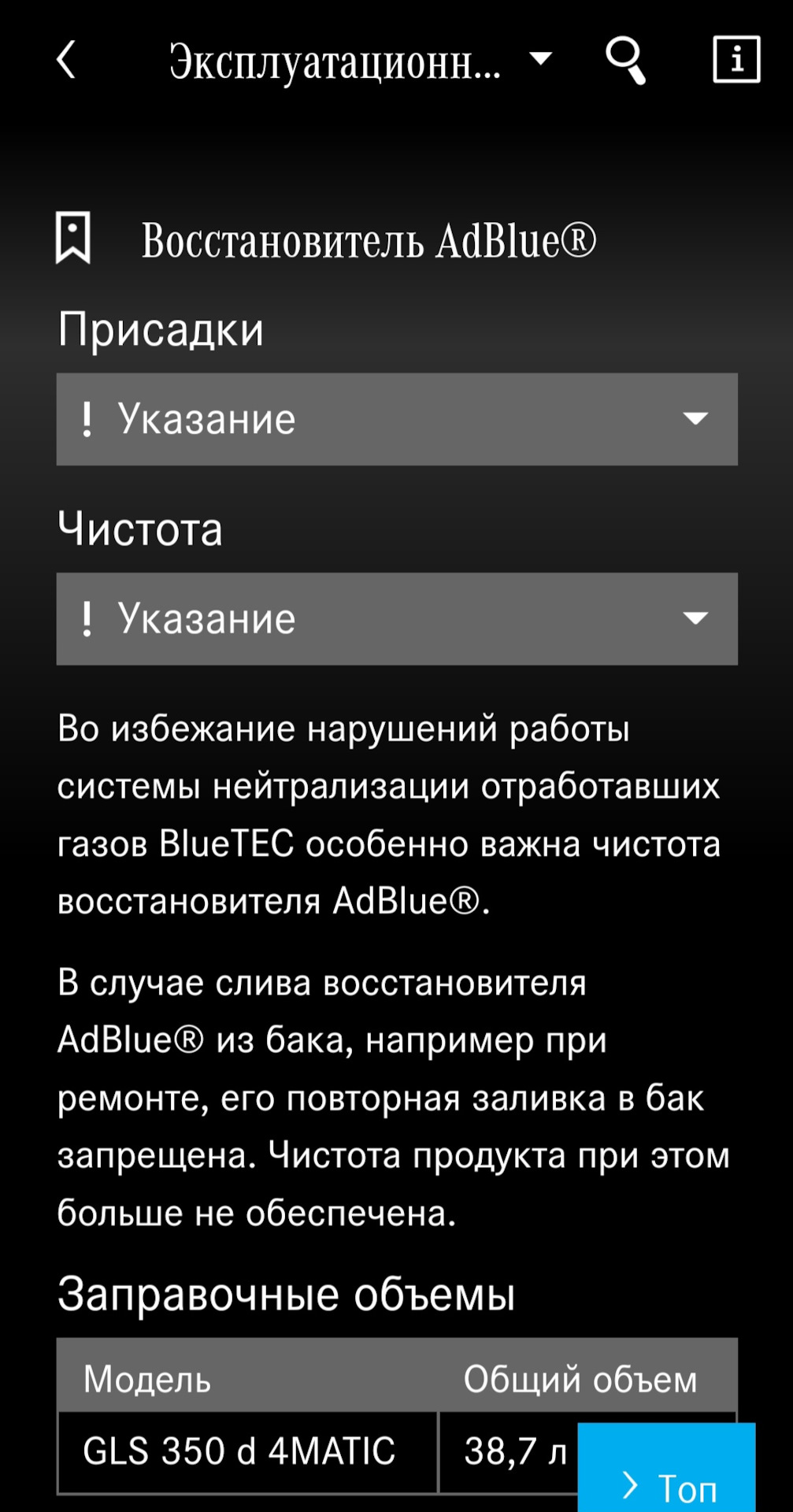 AdBlue. — Mercedes-Benz GLS (X166), 3 л, 2016 года | плановое ТО | DRIVE2