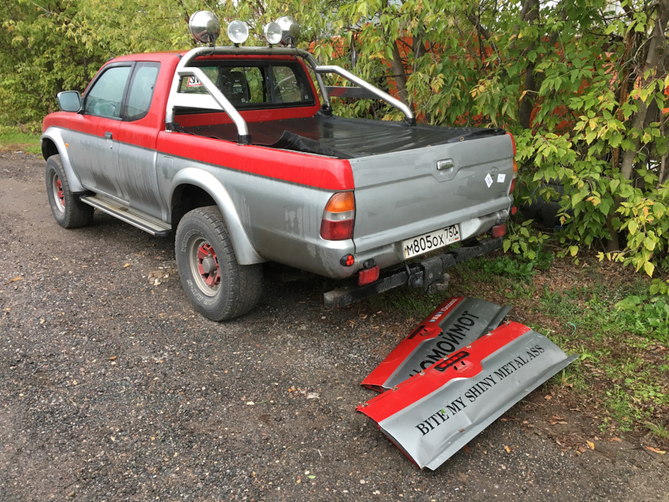 Стеклопластиковый борт: примерка — Mitsubishi L200 (3G), 2,5 л, 2000 ...