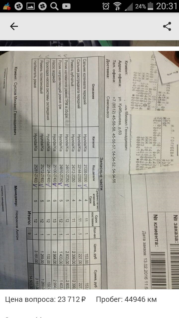 2431227250 Ремень ГРМ KIA HYUNDAI | Запчасти на DRIVE2