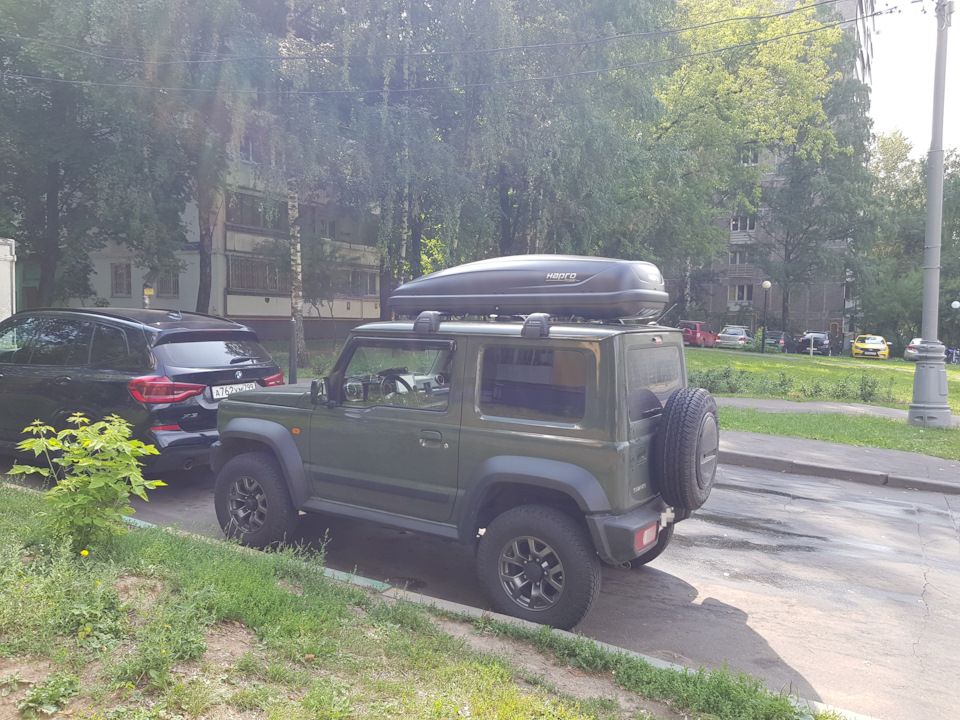 Установка бокса на крышу — Suzuki Jimny (4G), 1,5 л, 2019 года ...