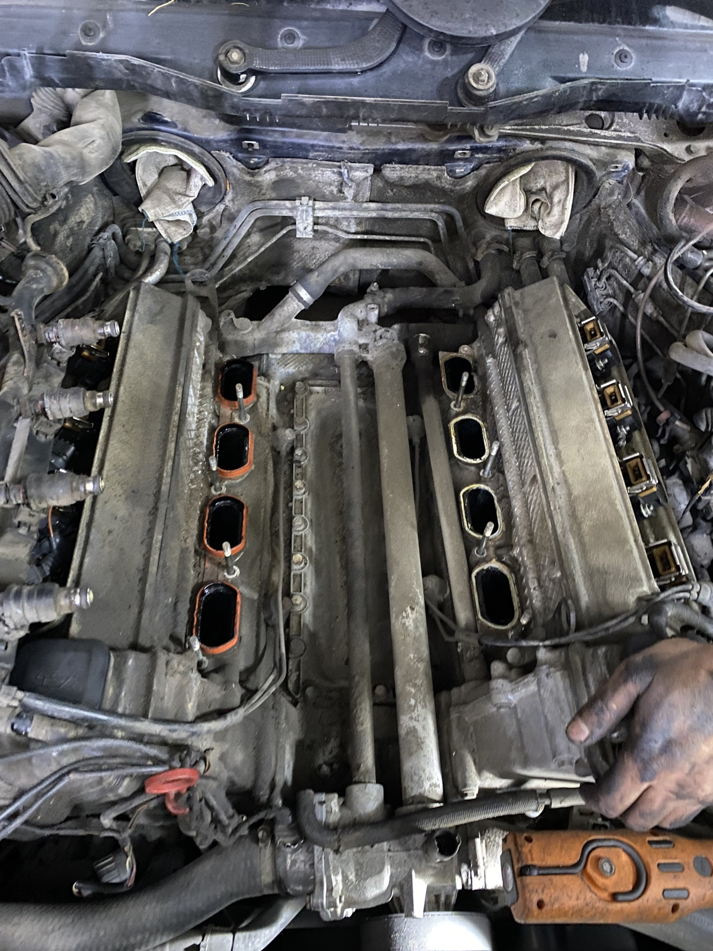 Задние подшипники и впускной коллектор — BMW 5 series (E39), 4,4 л ...