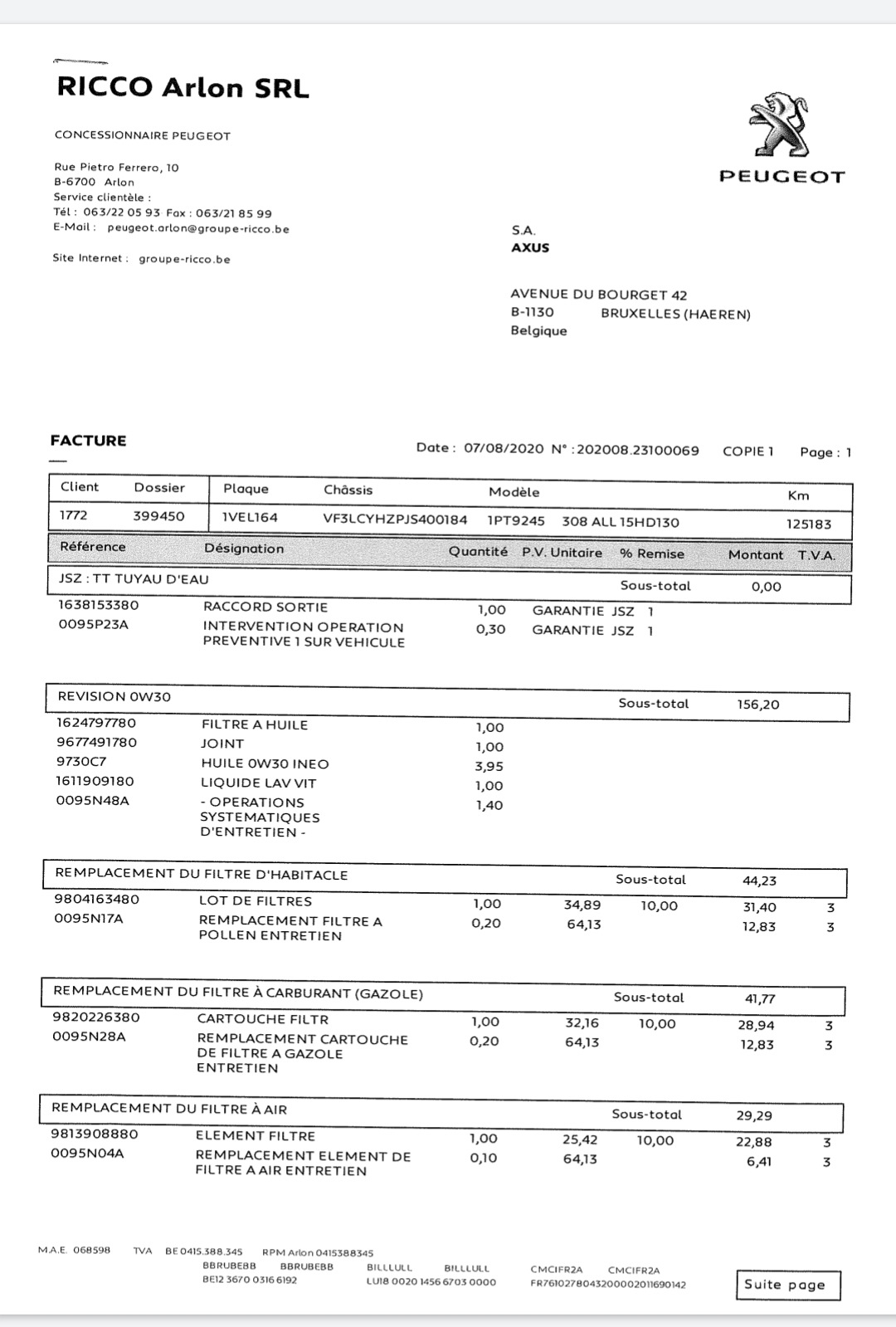 Часть истории ТО в европе — Peugeot 308 SW (2G), 1,5 л, 2018 года ...