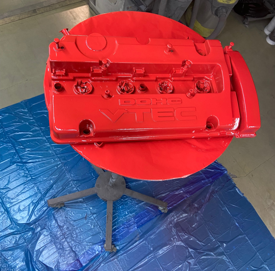 Покраска клапанной крышки VHT Wrinkle red paint. — Honda Prelude (BB5 ...