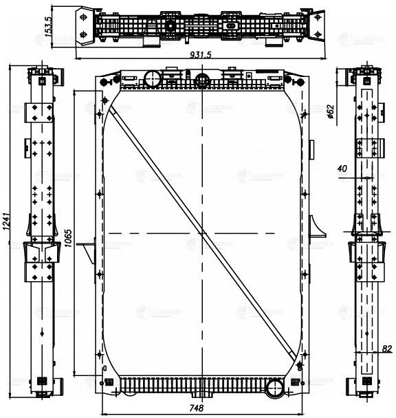 LRC2802 Радиатор охлаждения для автомобилей DAF XF 105 (с рамкой) (05 ...