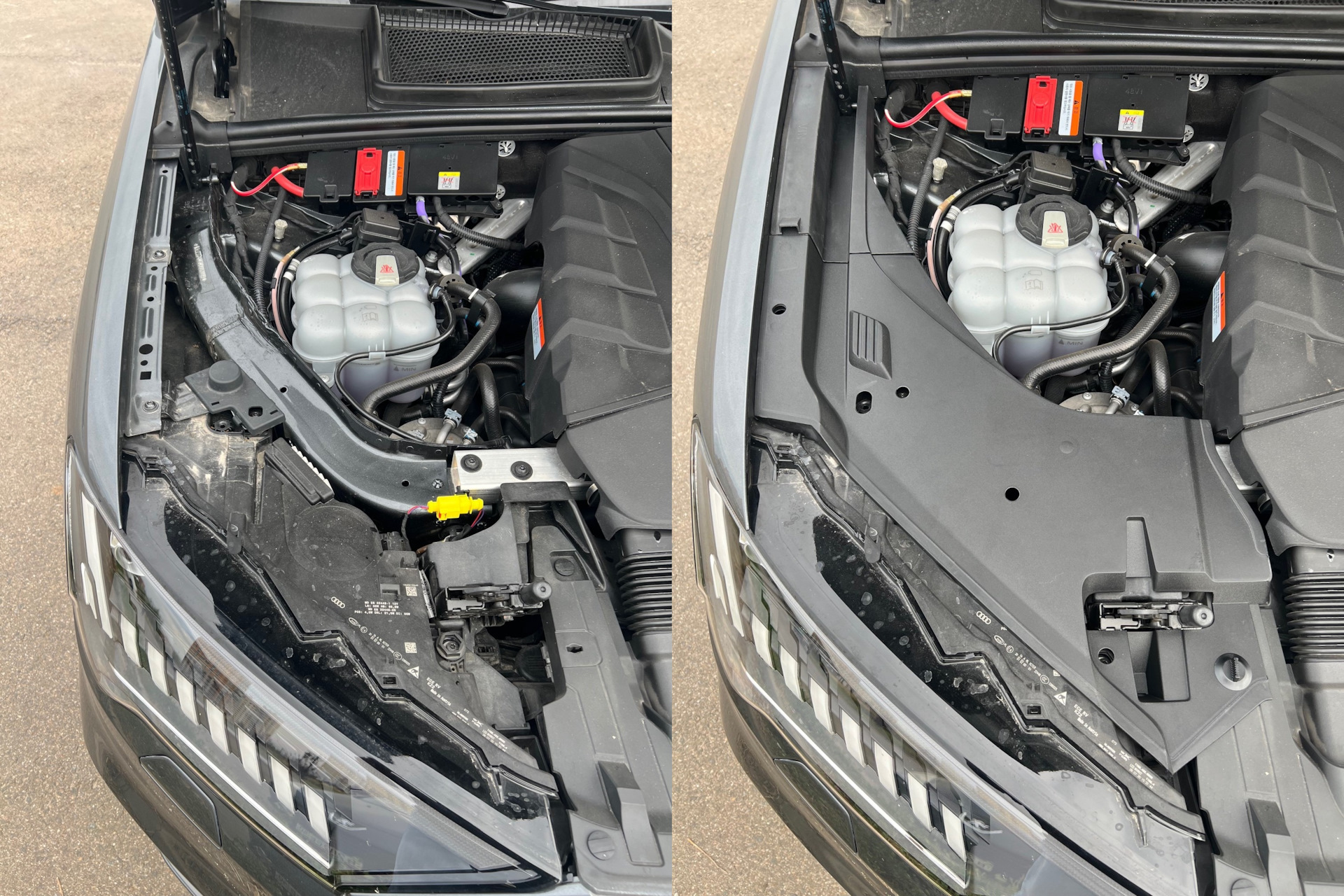 1. ТО — Установка кожухов фар под капот Audi Q7 3TDI, MHEV, 231 л.с ...