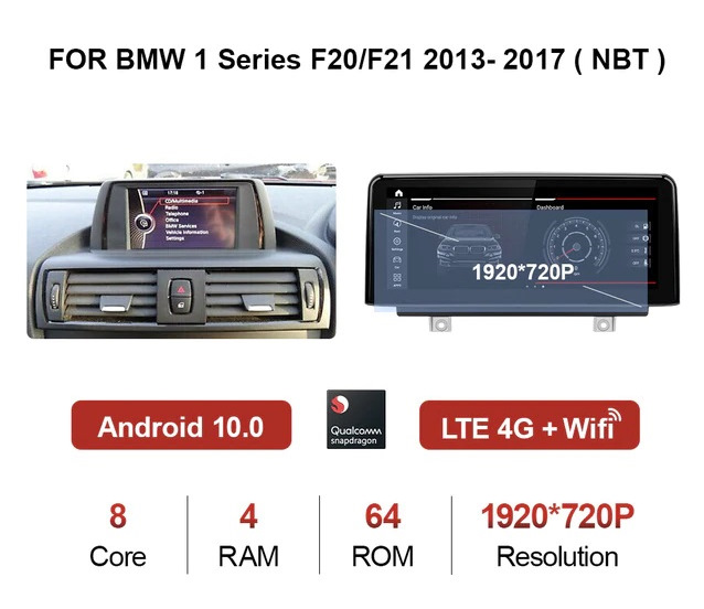 Установка Android head unit — BMW 1 series (F21), 3 л, 2015 года ...