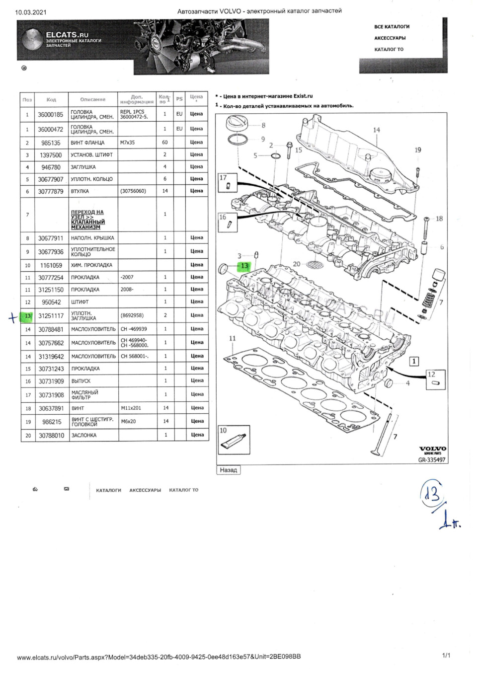 31251117 Volvo | Запчасти на DRIVE2
