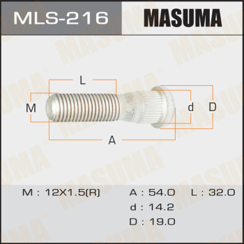 MLS216 Шпилька колесная M12x1.5® MASUMA | Запчасти на DRIVE2