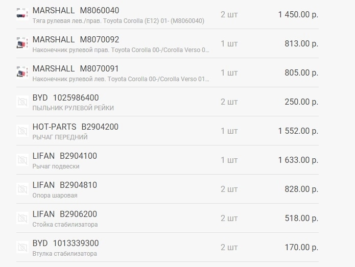 Купила запчасти — BYD F3, 1,6 л, 2007 года | запчасти | DRIVE2