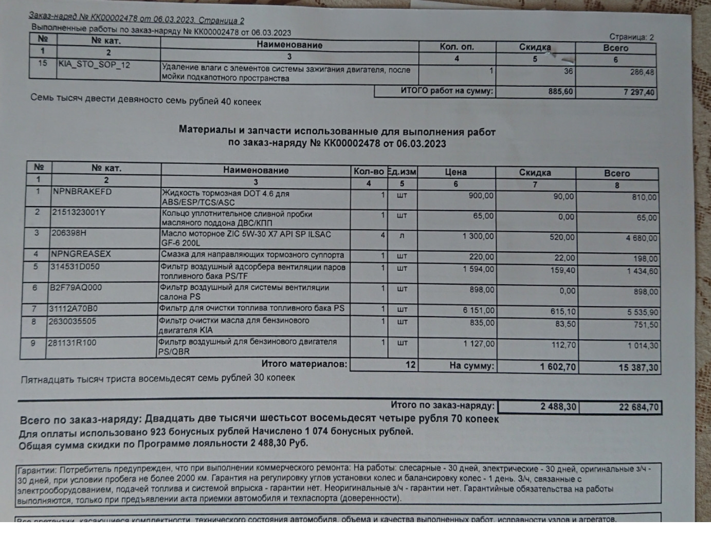 Маленький отчёт о ТО-4. — KIA Soul (2G), 2 л, 2018 года | плановое ТО ...