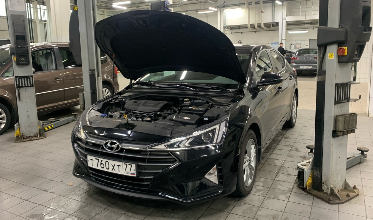 ТО-3, Шиномонтаж — Hyundai Elantra (6G), 1,6 л, 2020 года | плановое ТО ...
