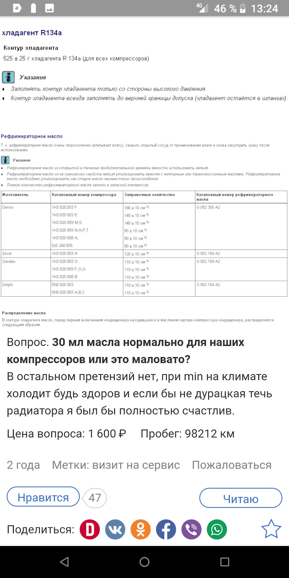 G052300A2 Масло компрессора кондиционера VAG | Запчасти на DRIVE2