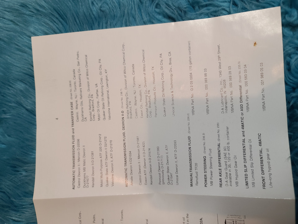 A0009892803 TRANSM.OIL Mercedes | Запчасти на DRIVE2