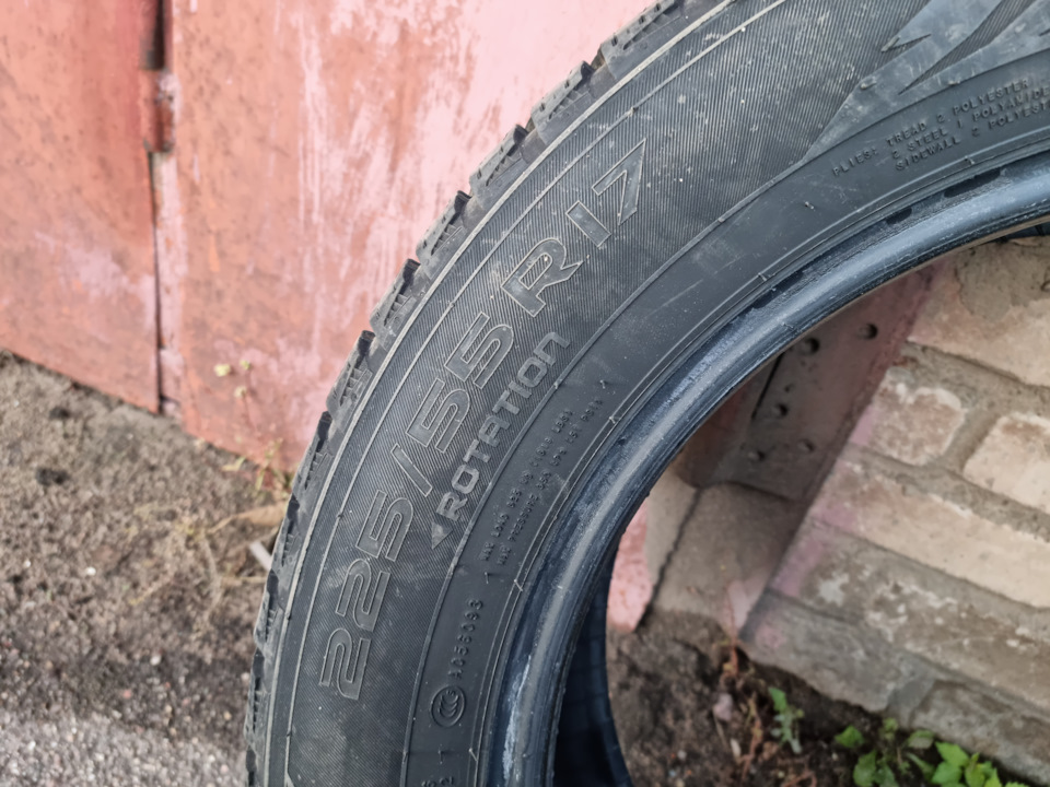 Шины зимние нешипованные Nokian 225/55 R17 на Mazda 6 (3G) GJ. Б/у | 12 ...