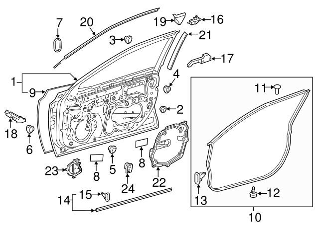 6786333050 Weatherstrip, front door, no.2 lh TOYOTA LEXUS | Запчасти на ...
