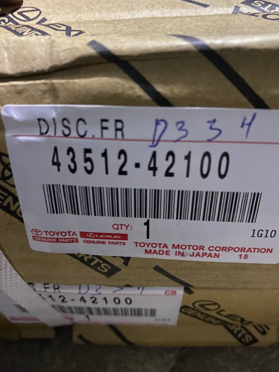 4351242100 Диск тормозной TOYOTA CAMRY (V40) передний TOYOTA LEXUS ...