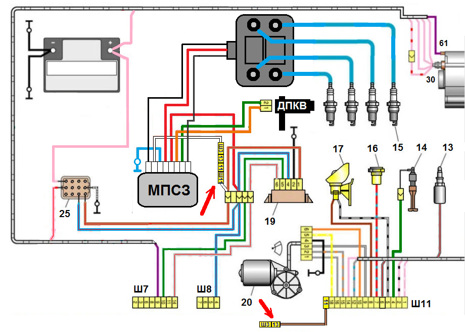 Система смазки, Эпхх и колодка Ш11 — Lada 2108, 1,3 л, 1989 года ...