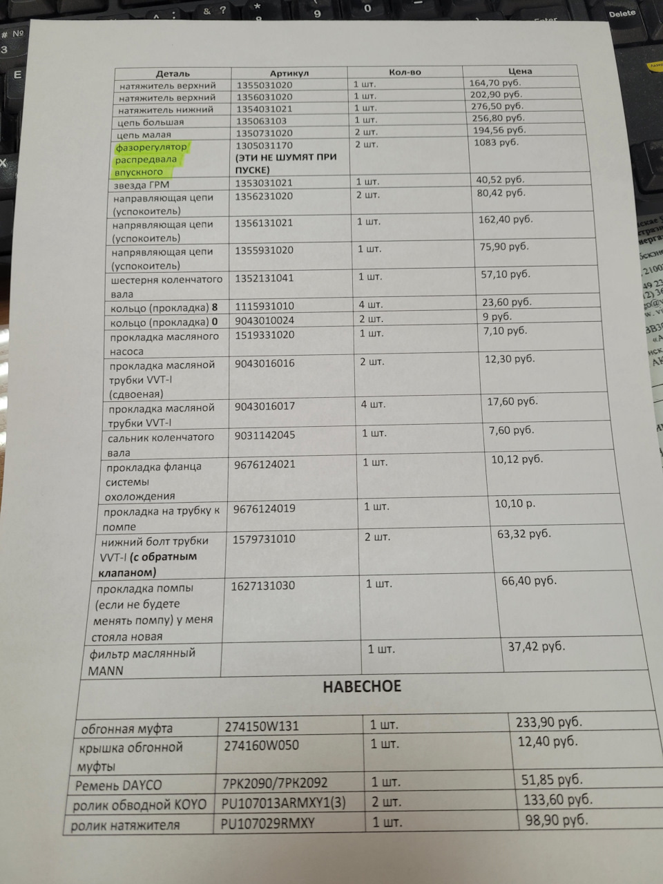 1519331020 Прокладка масляного насоса TOYOTA LEXUS | Запчасти на DRIVE2