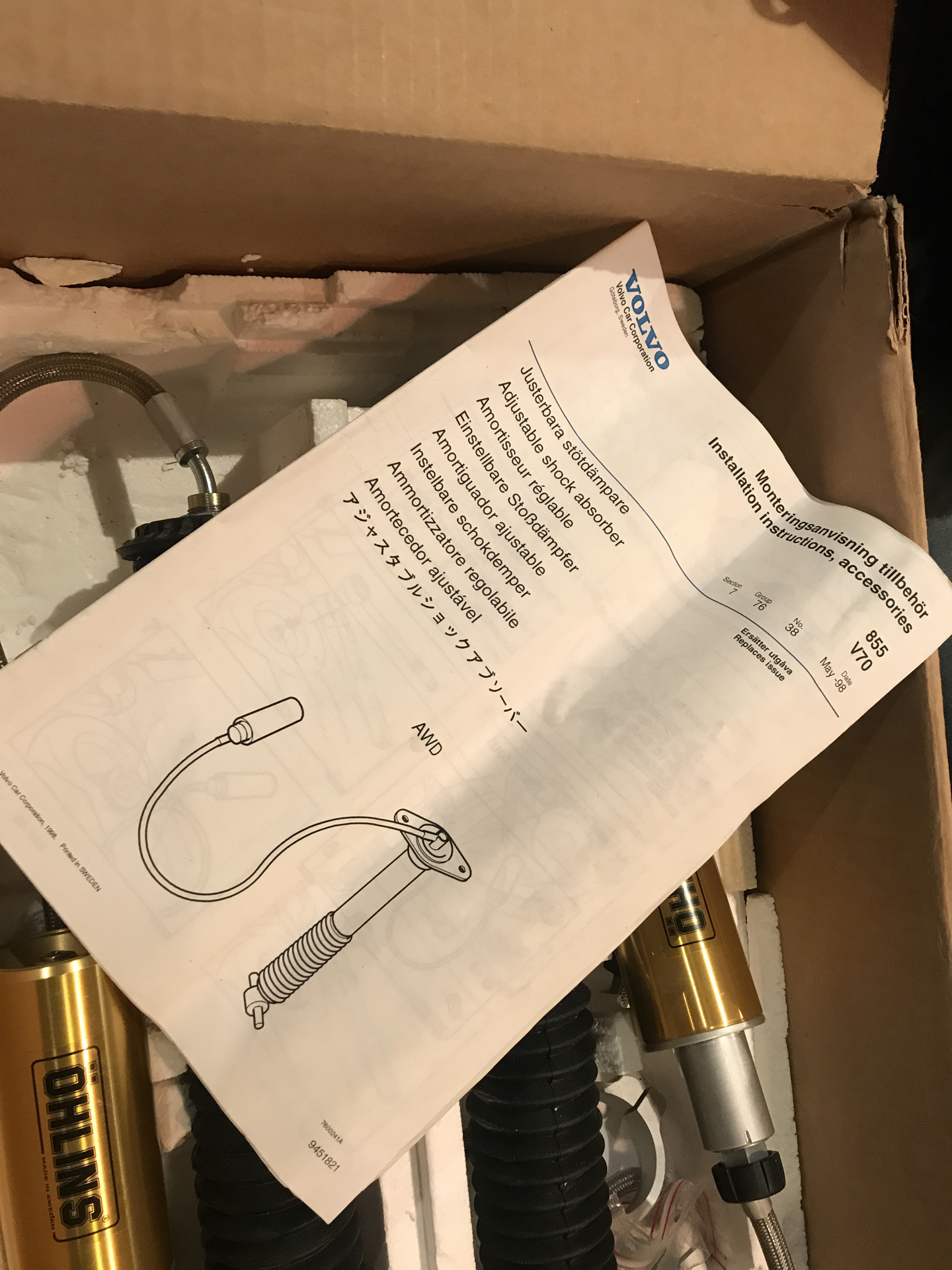 Ohlins задние — Volvo V70 R (1G), 2,4 л, 2000 года | тюнинг | DRIVE2