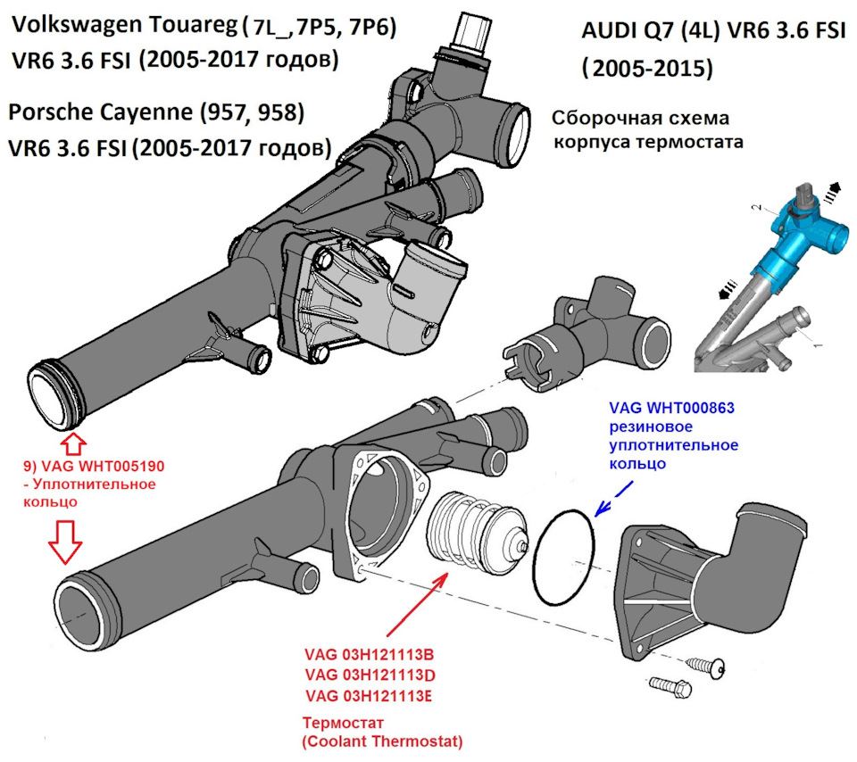 03H121113B Термостат VAG | Запчасти на DRIVE2