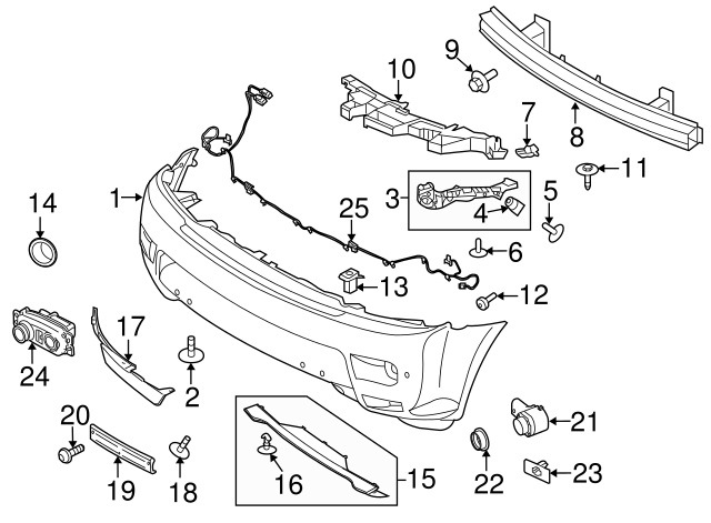 LR015075 ПЕРЕДНИЙ БАМПЕР Jaguar Land Rover | Запчасти на DRIVE2