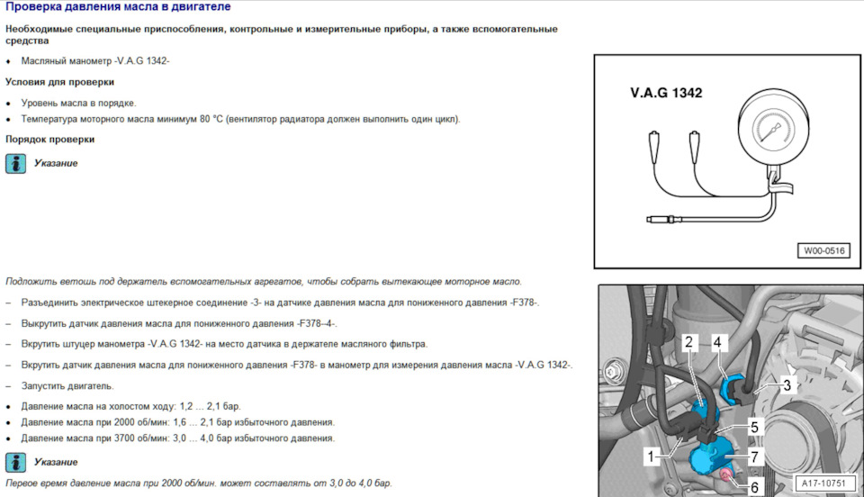 Масляный манометр VAG 1342 за 600р. — Audi A4 (B8), 1,8 л, 2012 года ...