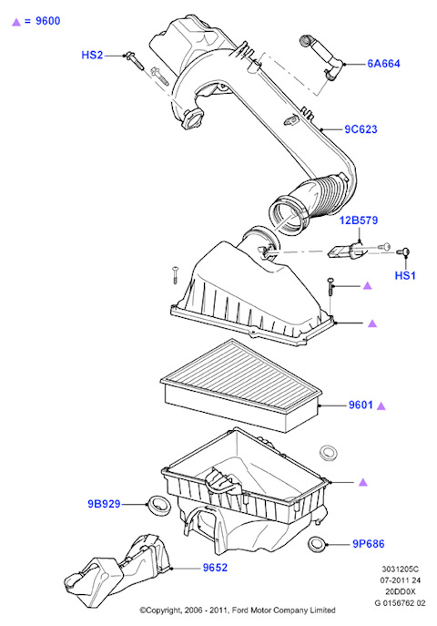 1469705 Патрубок воздушного фильтра S-MAX/Galaxy 2006 Ford | Запчасти ...