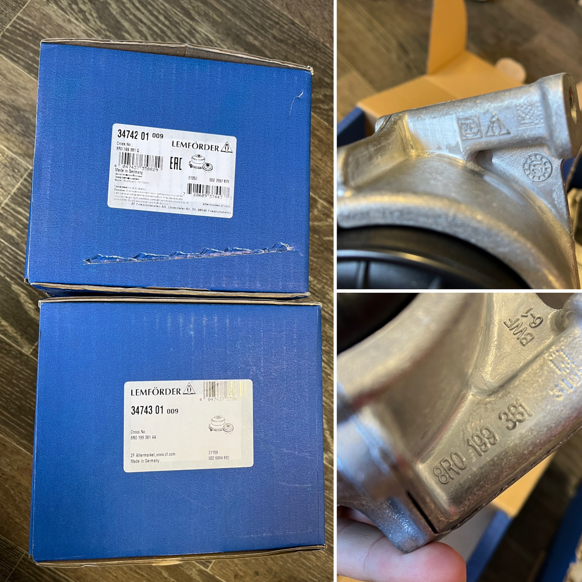 Подушки двигателя и решетки локеров — Audi Q5 (1G), 3 л, 2011 года ...