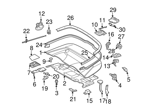 A2097500121 Петля крышки багажника для CLK W209 Mercedes | Запчасти на ...