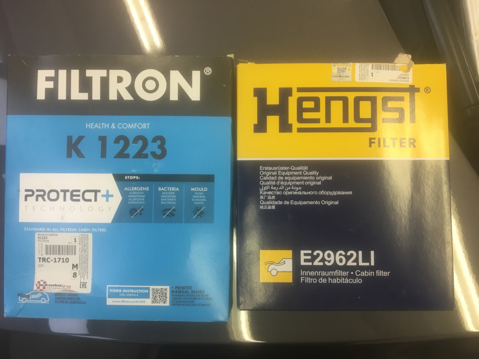 Фильтр салона HENGST E2962LI против FILTRON K1223 — Chevrolet Orlando ...