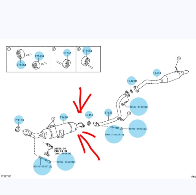 Замена прокладки резонатора! — Toyota Auris (1G), 1,4 л, 2008 года ...