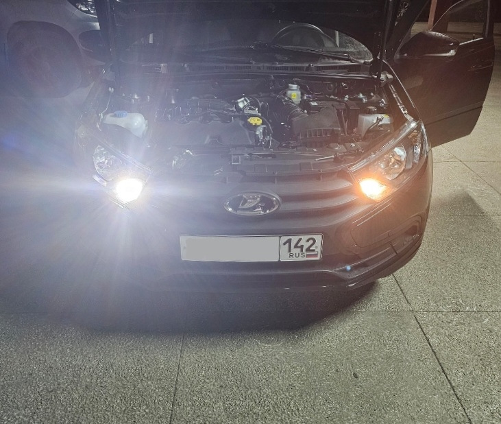 1# Установка LED ламп в ДХО — Lada Гранта (2G) FL, 1,6 л, 2023 года ...