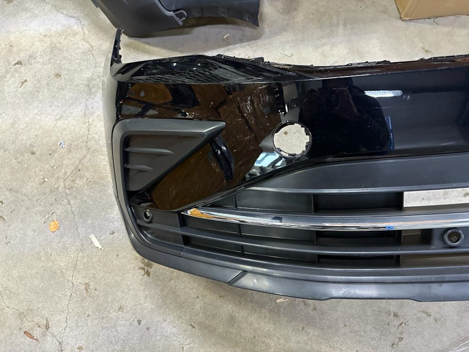 Спойлер переднего бампера с хром. молдингом 5NA805901 9B9/5NA805901B ...