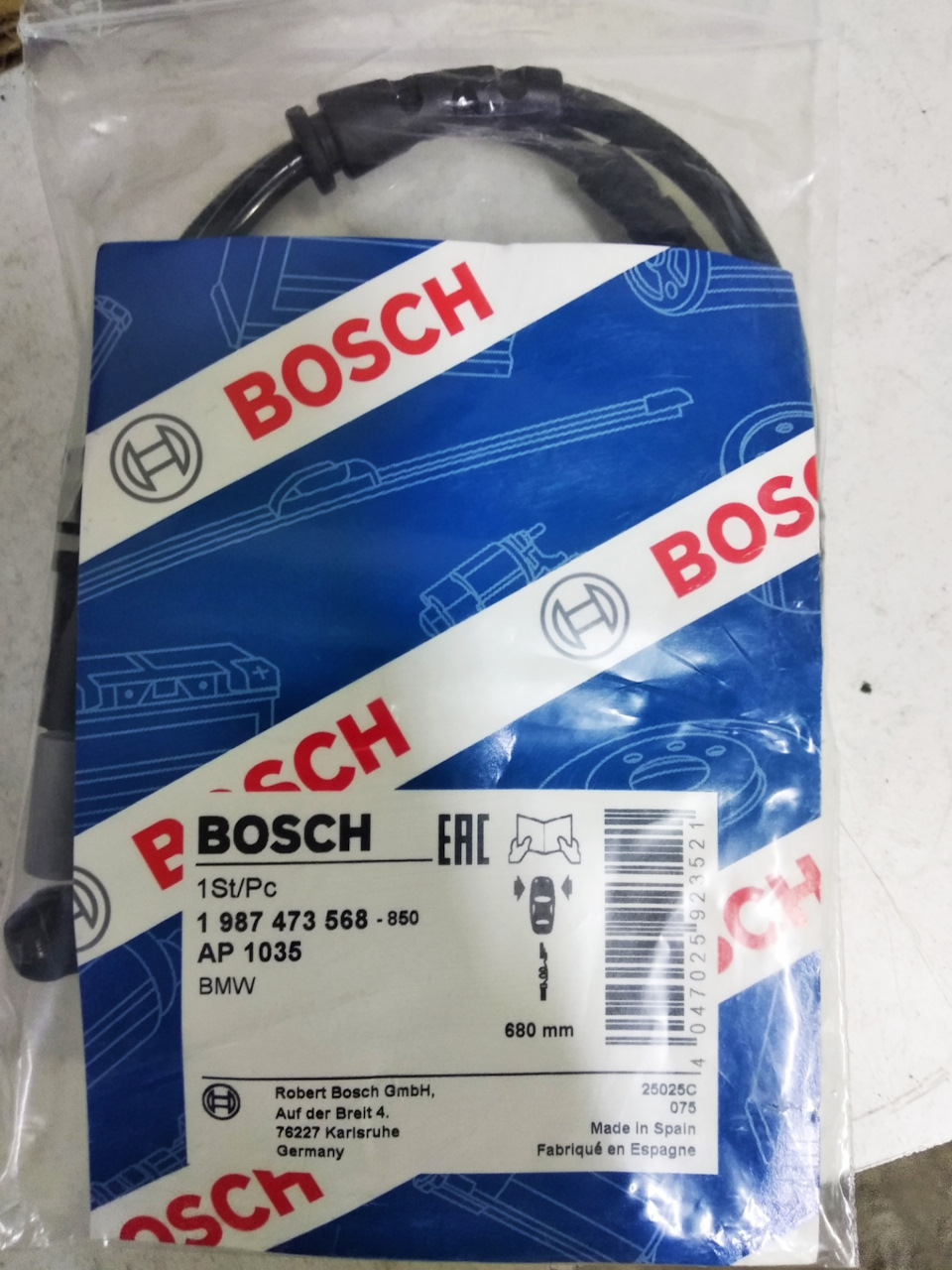 1987473568 Датчик износа тормозных колодок BOSCH | Запчасти на DRIVE2