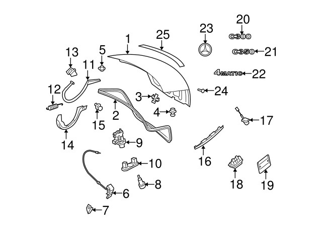 A2047500089 Отбойник крышки багажника Mercedes | Запчасти на DRIVE2