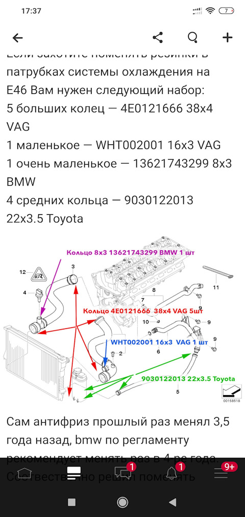 13621743299 Кольцо круглого сечения BMW | Запчасти на DRIVE2