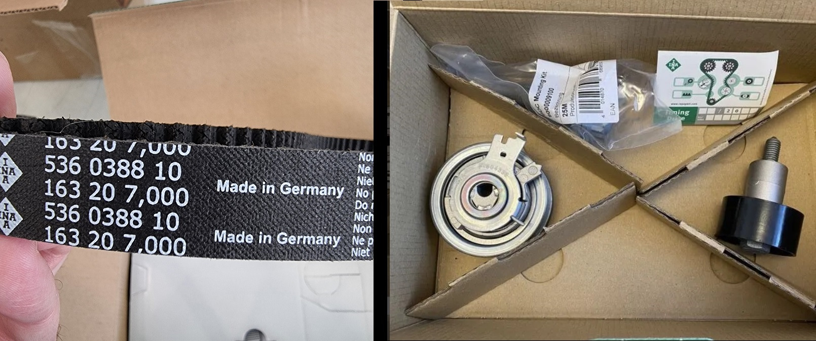 Замена ремня ГРМ на 1,6 CWVA INA 530059211 — Skoda Octavia A7 Mk3, 1,6 ...