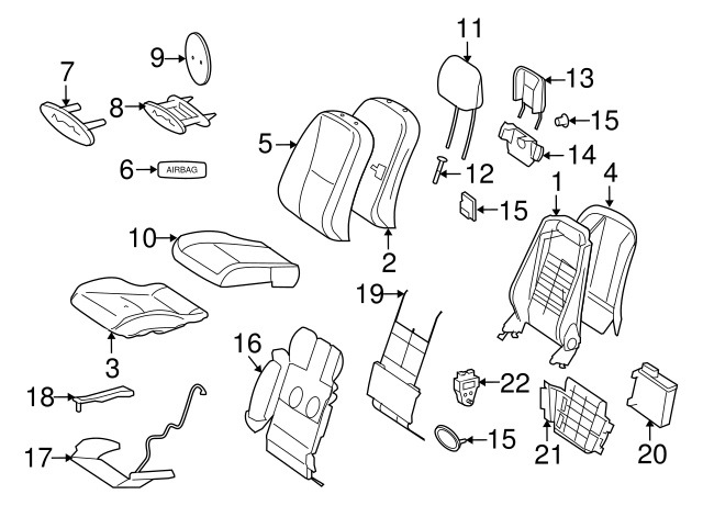 A2219102275 Подушка спинки сиденья регулируемая Mercedes | Запчасти на ...