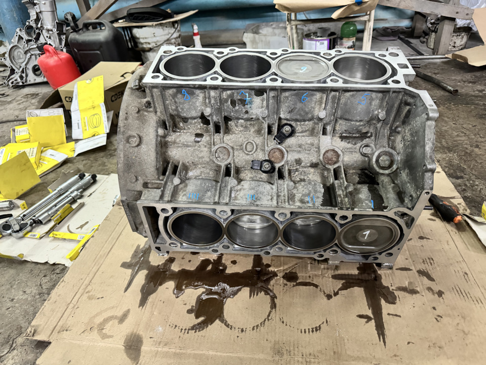 Сборка M113 5.5 AMG 2ч. — Mercedes-Benz G 55 AMG (W463), 5,5 л, 2004 ...