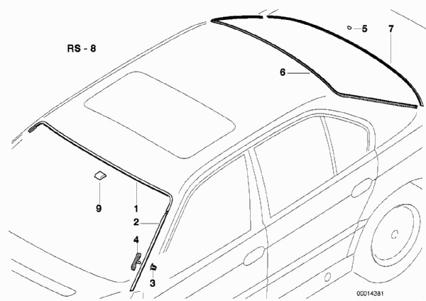 Тechnical Update №16 — Молдинг лобового стекла — BMW 7 series (E38), 2 ...