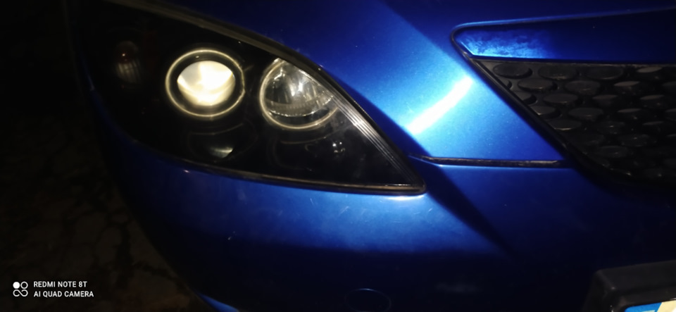 Ангельские глазки в фары — Mazda 3 (1G) BK, 1,6 л, 2005 года | стайлинг ...