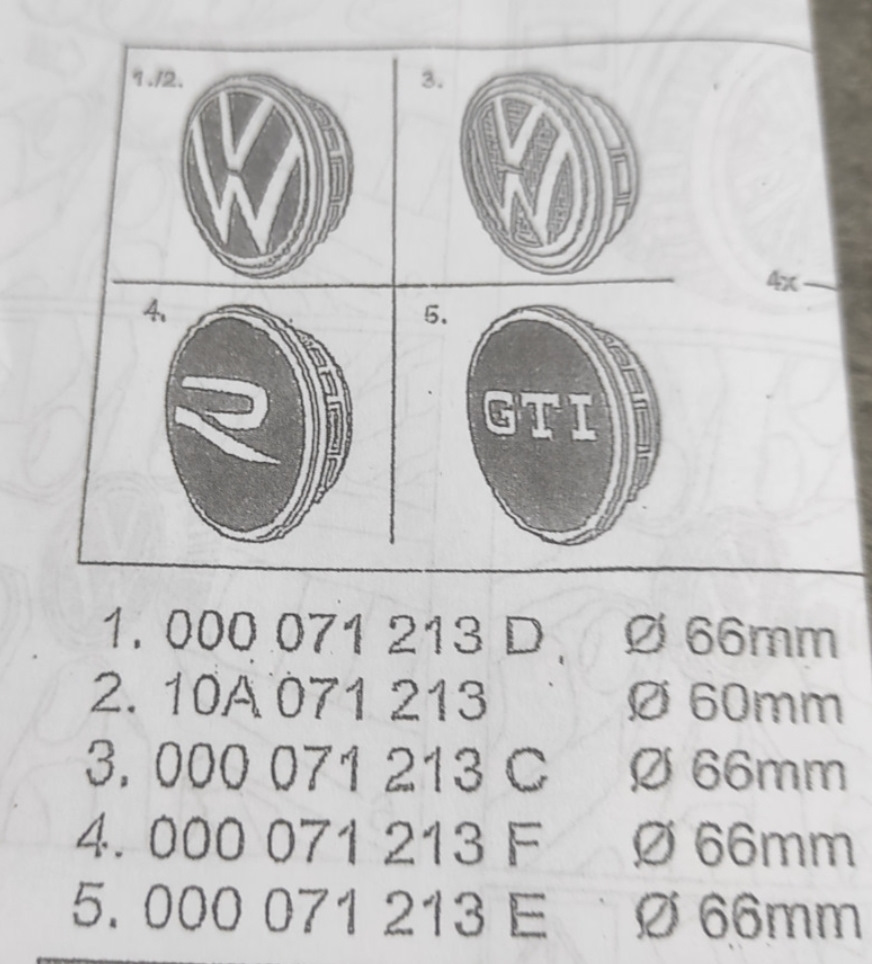 000071213C Колпачок VAG | Запчасти на DRIVE2