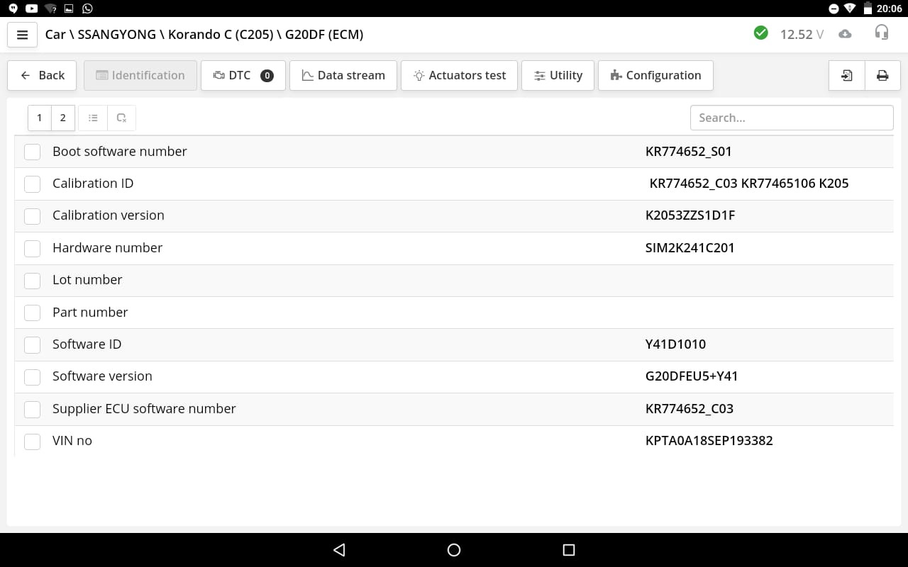10. Обновление ПО ЭБУ SIM2K-C201: K2065ZZS1D4K — SsangYong Actyon (2G), 2 л, 2014 года ...