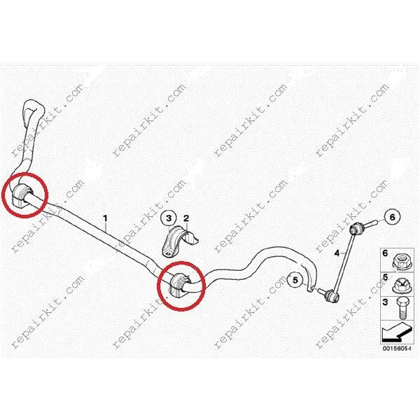 Втулки переднего стабилизатора BMW E70, E71, E72, F15, F16 31356774737 ...