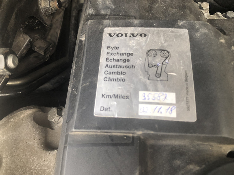 Замена комплекта ГРМ — Volvo S80 (2G), 2,5 л, 2010 года | плановое ТО ...