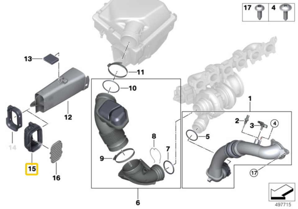 BMW OEM Cold-air или short-ram intake Mahle — BMW 4 series (F32), 2 л ...