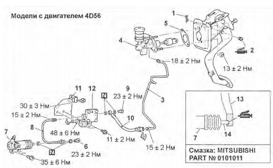 Полный перечень зч для замены сцепления и ремонта привода — Mitsubishi ...
