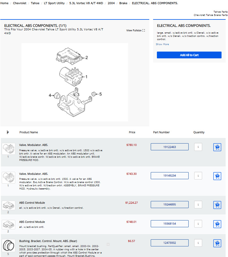 ABS восстановление — Chevrolet Tahoe (GMT800), 5,3 л, 2004 года | визит ...