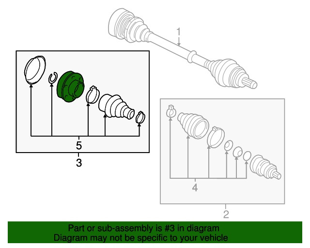 3C0498103F Шарнирный комплект, приводной вал VAG | Запчасти на DRIVE2